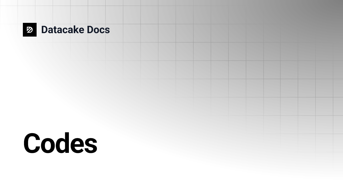 Codes | Datacake Docs