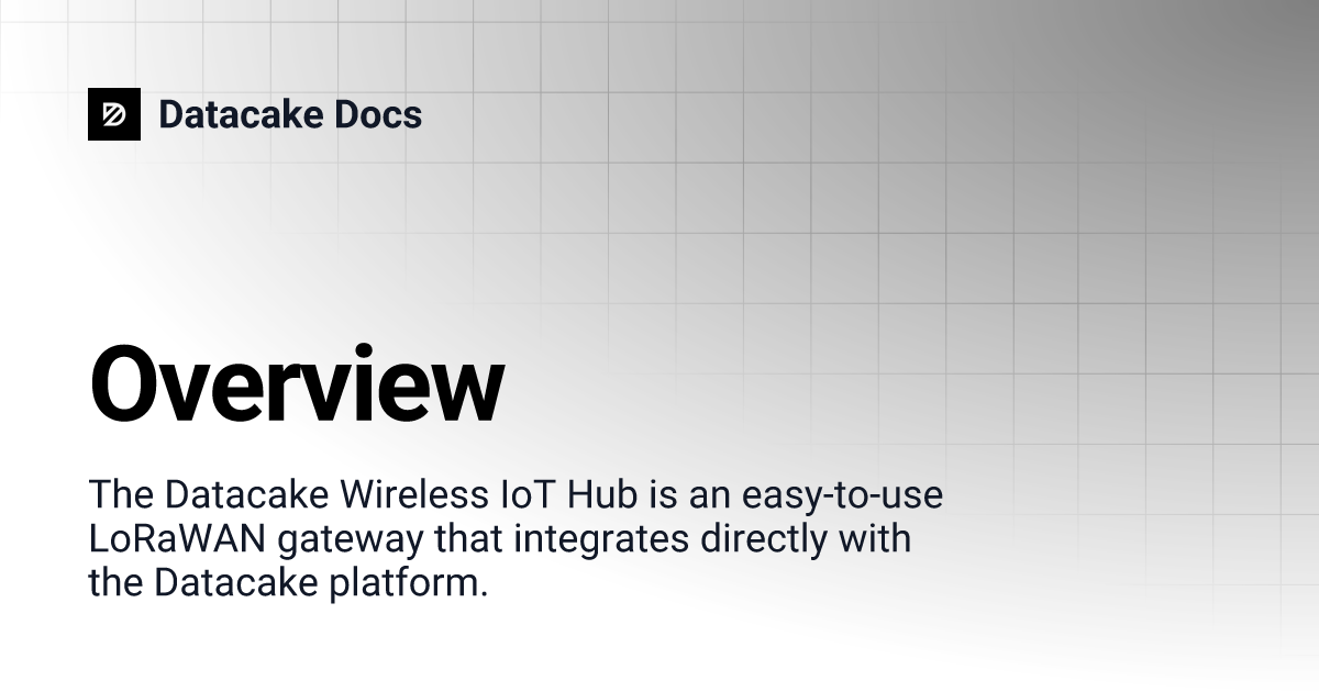 Overview | Datacake Docs