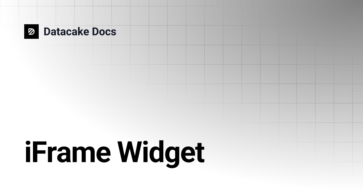 iFrame Widget | Datacake Docs