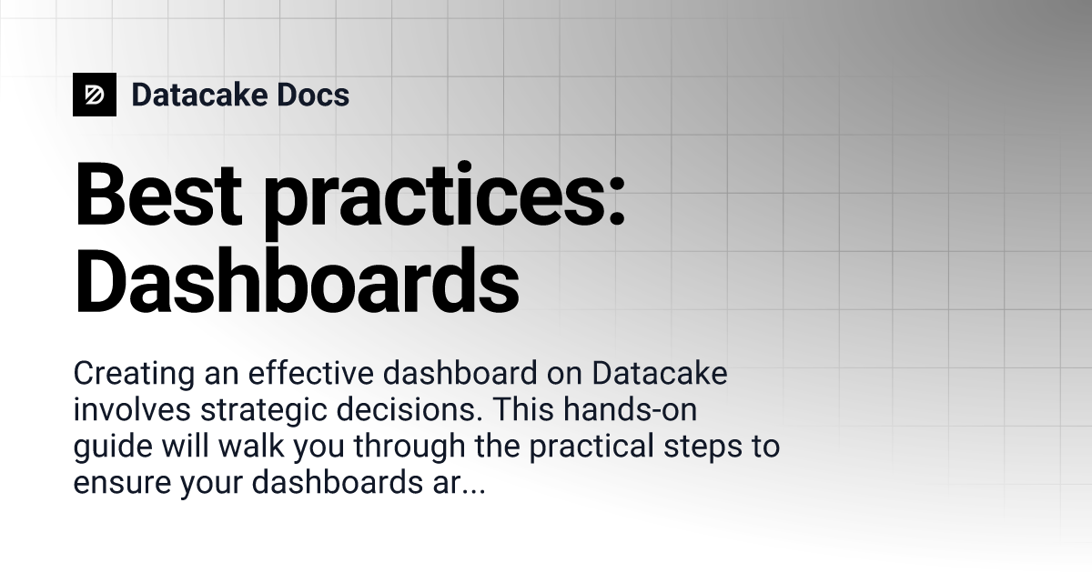 Best practices: Dashboards | Datacake Docs