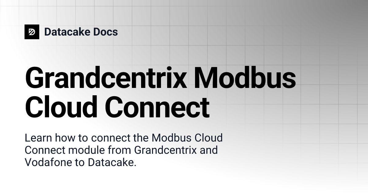 Grandcentrix Modbus Cloud Connect | Datacake Docs