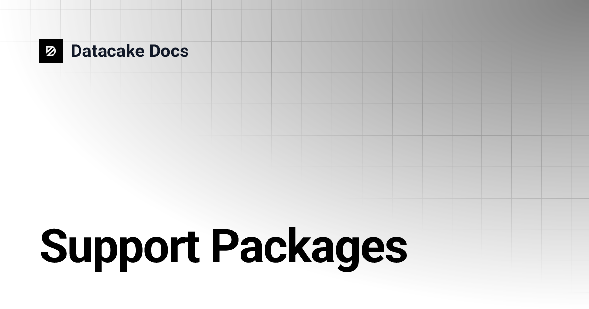 Support Packages | Datacake Docs