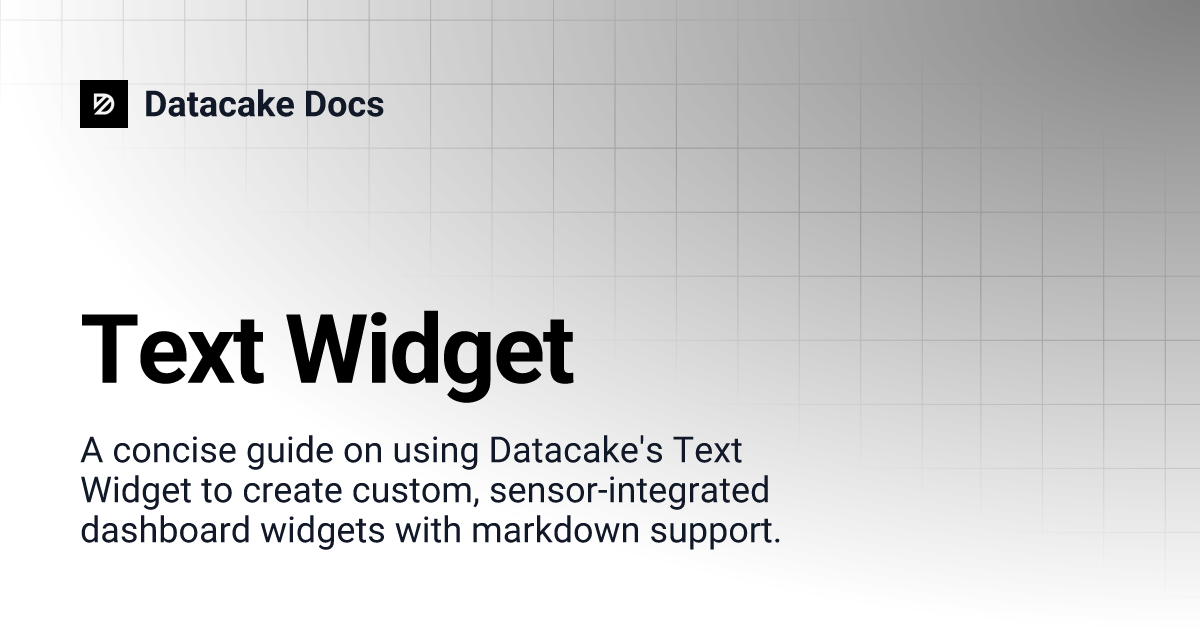 Text Widget | Datacake Docs