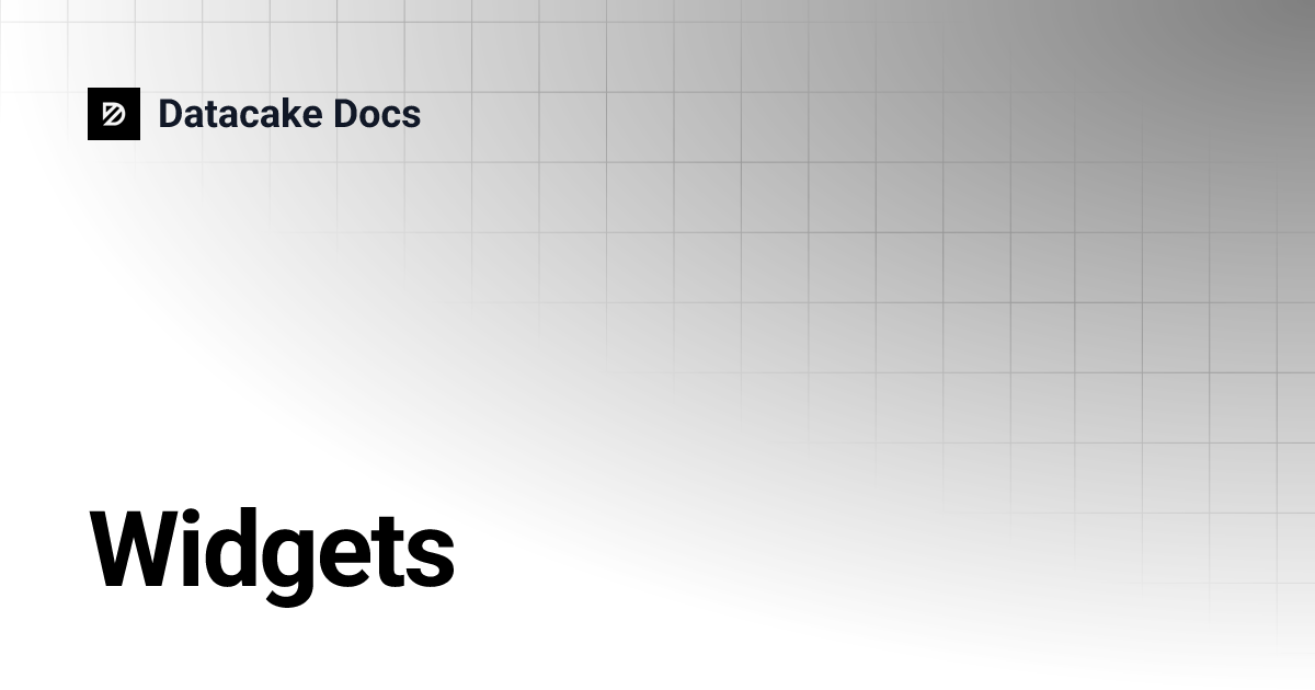 Widgets | Datacake Docs